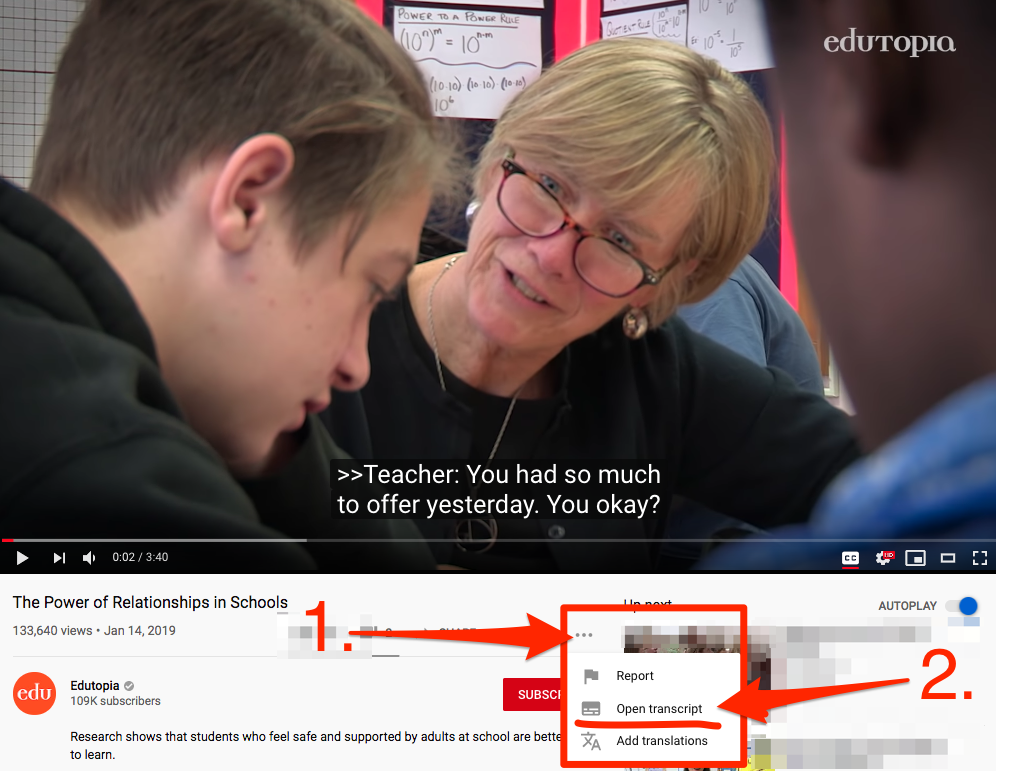 How To View Transcripts On YouTube Portal For UNE Online Students 